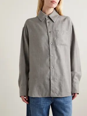 THE ELDER STATESMAN Long-sleeve Wool And Cashmere Blend Shirt