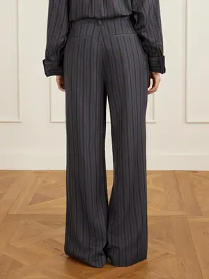 THE ELDER STATESMAN Striped Wool And Cashmere-blend Twill Pants