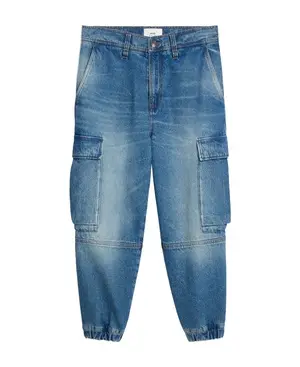 AMI Paris Mid-wash Denim Cargo Pants - Blue