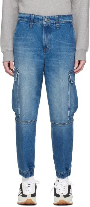 AMI Paris Mid-wash Denim Cargo Pants
