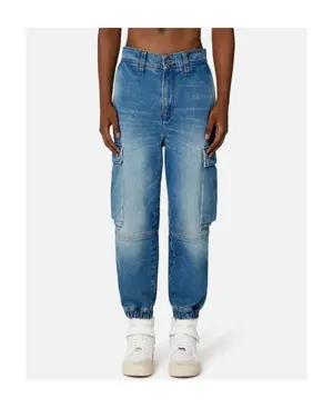AMI Paris Mid-wash Denim Cargo Pants