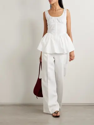 Proenza Schouler Bader Ruffled Hem Top