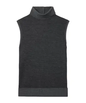 Proenza Schouler Sandrine Ribbed Turtleneck Vest - Grey