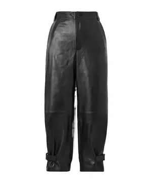 Proenza Schouler Leather Buckle Casual Pants - Black