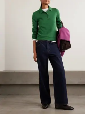 THE ELDER STATESMAN Laurel Cashmere Polo Shirt