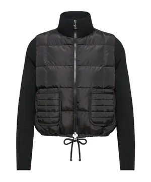 Moncler Quilted Wool Zip-up Cardigan - Black