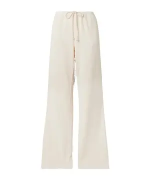 THE ELDER STATESMAN Cashmere Blend Wide-leg Sweatpants - Off-white