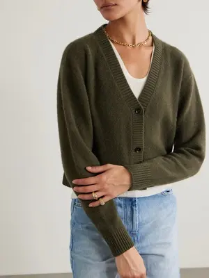 THE ELDER STATESMAN Cashmere Cropped Cardigan