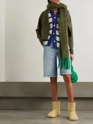 THE ELDER STATESMAN Cashmere Cropped Cardigan