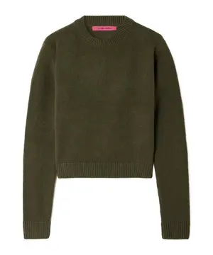 THE ELDER STATESMAN Crew Neck Cashmere Sweater - Green