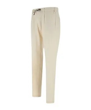 Eleventy Drawstring-waist Tapered Trousers