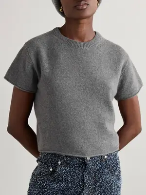 THE ELDER STATESMAN Short-sleeved Cashmere Sweater