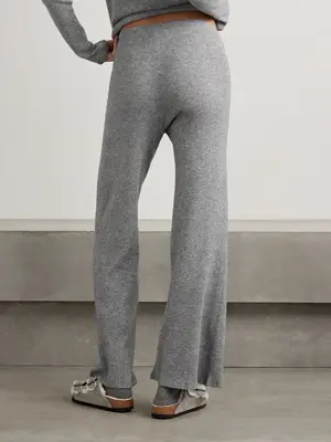 THE ELDER STATESMAN Ribbed Wide-leg Trousers