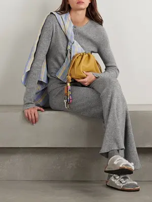 THE ELDER STATESMAN Ribbed Wide-leg Trousers
