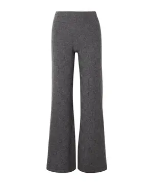 THE ELDER STATESMAN Cashmere Wide-leg Track Pants - Grey
