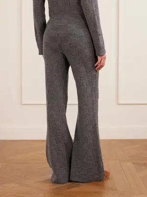 THE ELDER STATESMAN Cashmere Wide-leg Track Pants - Grey