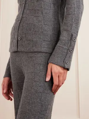 THE ELDER STATESMAN Cashmere Wide-leg Track Pants - Grey