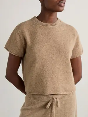 THE ELDER STATESMAN Short-sleeved Cashmere Sweater