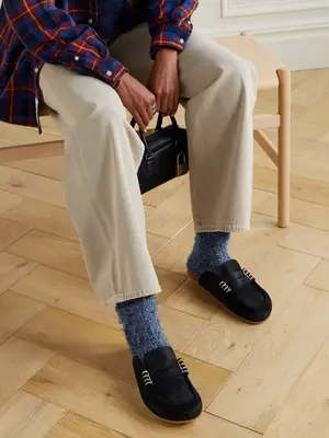 THE ELDER STATESMAN Wool And Silk-blend Crew Socks