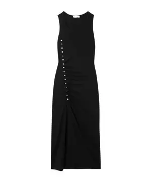 Rabanne Stud-detail Midi Dress - Black