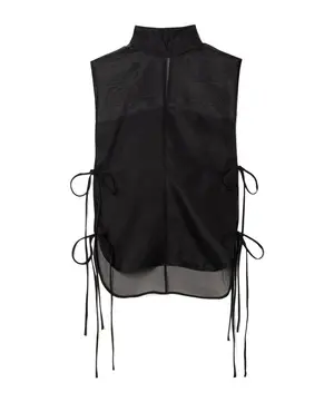 Le Kasha Anzio Tie-detailed Silk-tulle Top