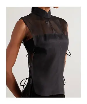 Le Kasha Anzio Tie-detailed Silk-tulle Top