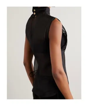 Le Kasha Anzio Tie-detailed Silk-tulle Top