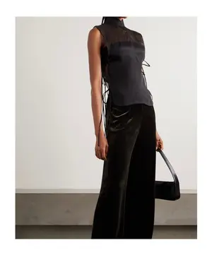 Le Kasha Anzio Tie-detailed Silk-tulle Top