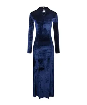 Rabanne Draped Velvet Long Dress