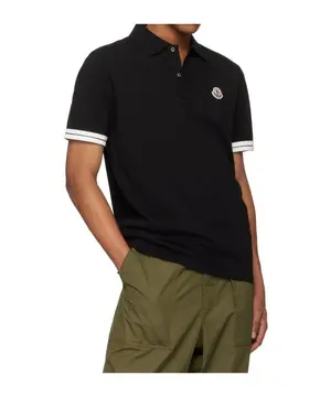 Moncler Logo Cotton Piquet Polo Shirt