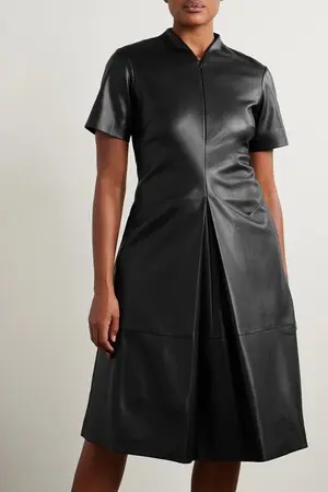 Proenza Schouler Leather Paneled Pleated Dress