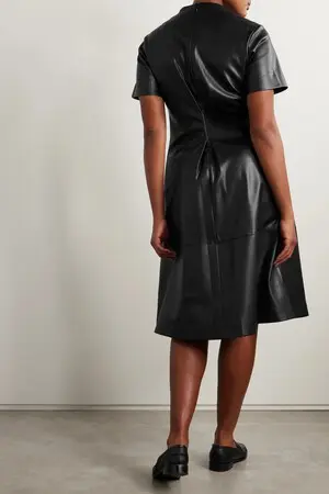 Proenza Schouler Leather Paneled Pleated Dress