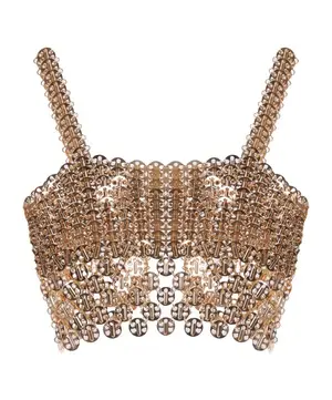 Rabanne Chain-link Crop Top - Golden