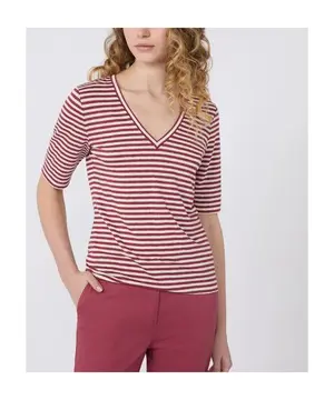 Max Mara V-neck Striped T-shirt - No