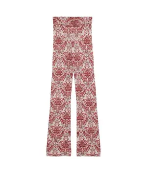 Rabanne Paisley Jacquard Lurex Slim Trousers - Deep Red