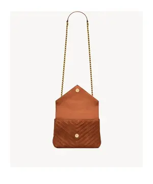 Saint Laurent College Medium In Quilted Suede