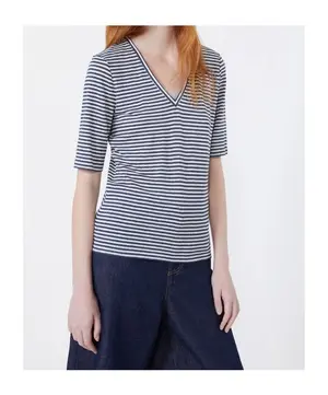 Max Mara V-neck Striped T-shirt - Ultramarine