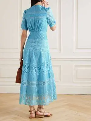Saloni Spliced Pleated Dress
