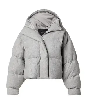 Cordova Quilted Zip-up Down Jacket - Gray