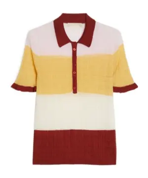 IBLUES Slim-fit Rib-knit Polo Shirt