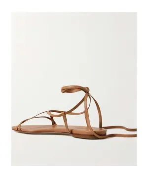 AeydĒ Round Head Flat Sandals With Lace Detail
