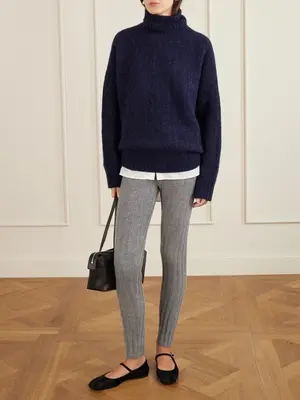 THE ELDER STATESMAN Cable Knit Turtleneck Sweater