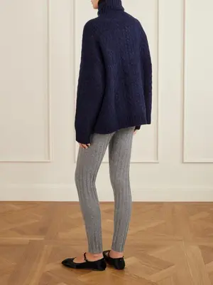 THE ELDER STATESMAN Cable Knit Turtleneck Sweater