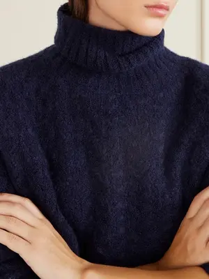 THE ELDER STATESMAN Cable Knit Turtleneck Sweater