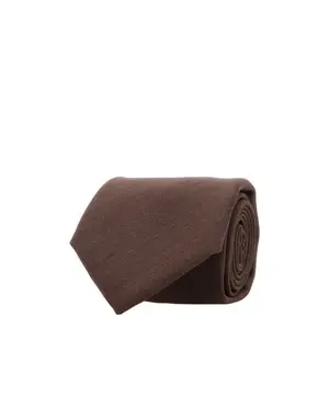 Brioni Embroidered Tie - Brown