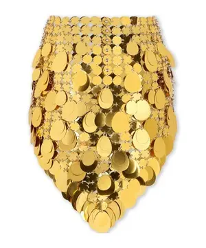 Rabanne Gold Sparkle Assembly Asymmetrical Skirt
