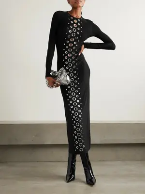 Rabanne Semi-sheer Eyelet Maxi Dress