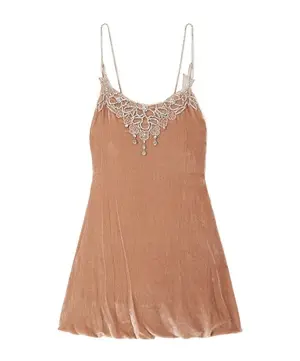 Rabanne Velvet Mini Dress - Pale Pink