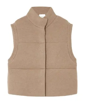 Le Kasha Montana Quilted Organic Cashmere Vest - Camel