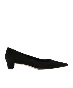 AeydĒ Judi Suede Pointed Toe Pumps With 30mm Heel - Black